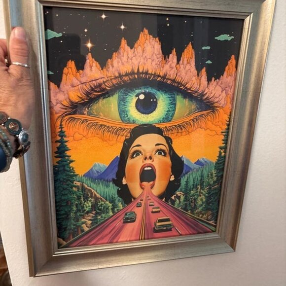 Art | Acid Highway Trippy Poster Retro Surreal All Seeing Eye Wall Art ...